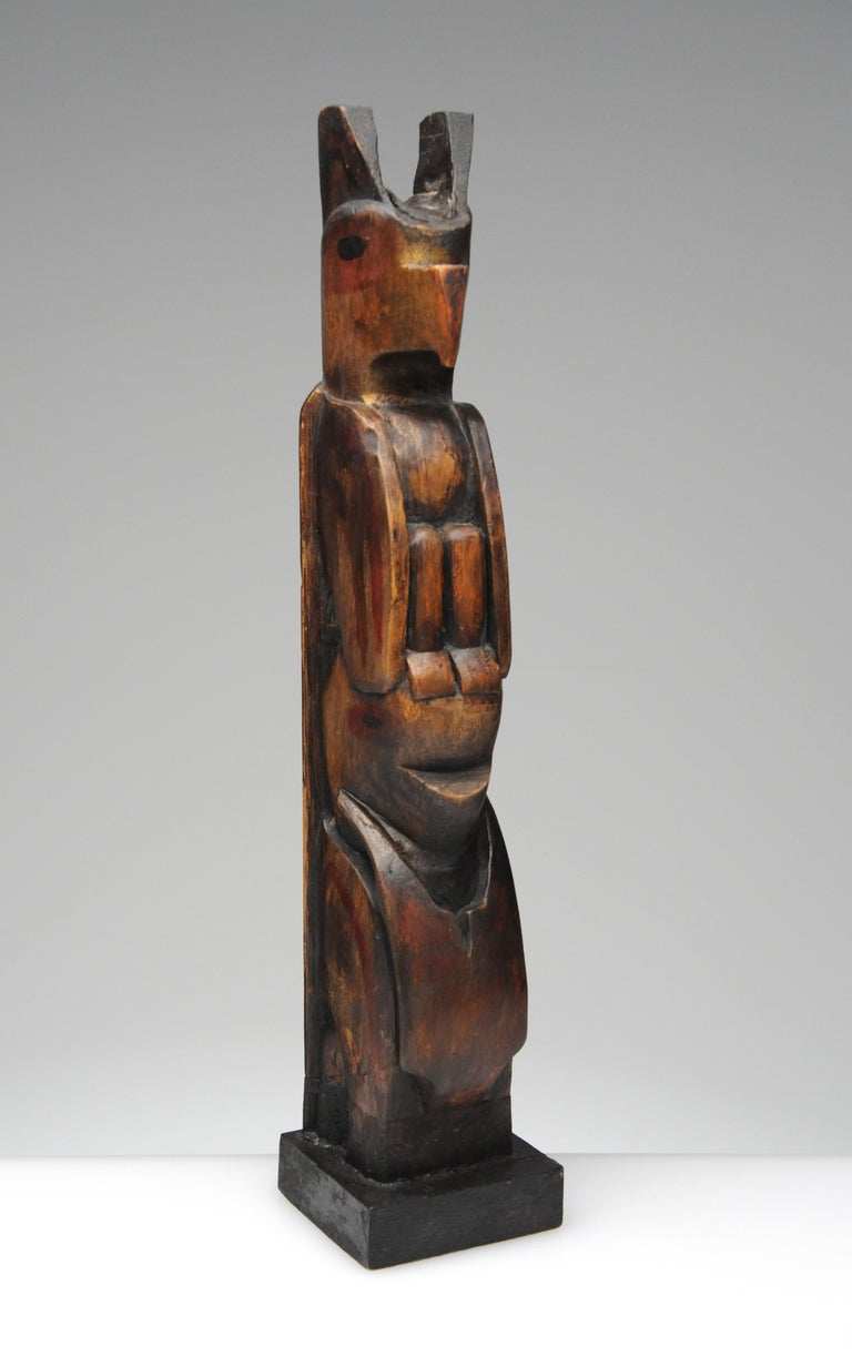 Vintage Northwest Hand Carved Wood TOTEM Pole at 1stDibs
