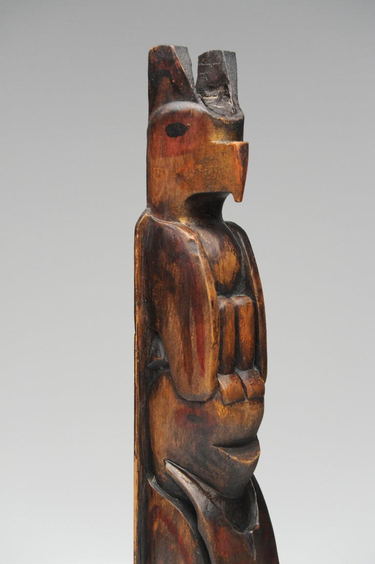 Vintage Northwest Hand Carved Wood TOTEM Pole at 1stDibs