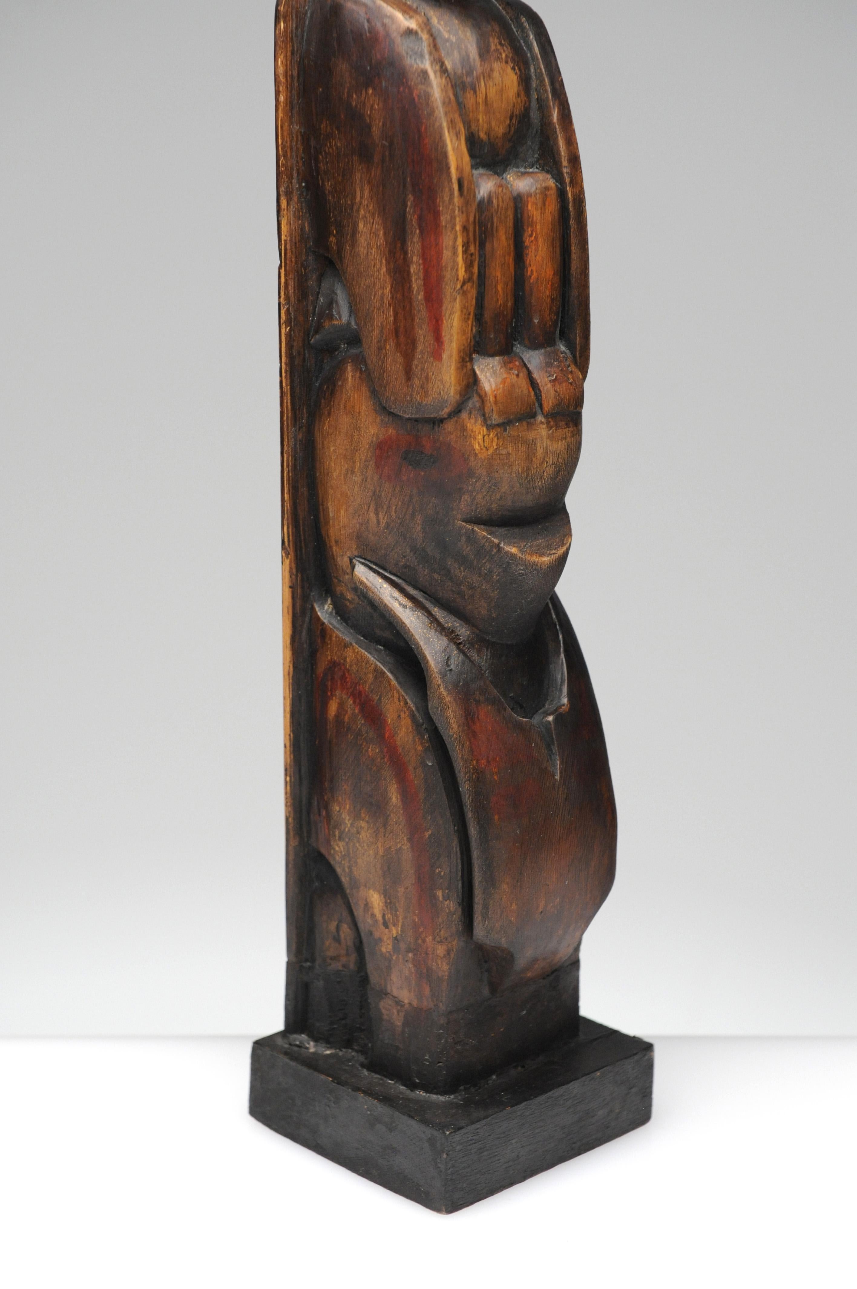 Vintage Northwest Hand Carved Wood TOTEM Pole at 1stDibs | vintage ...