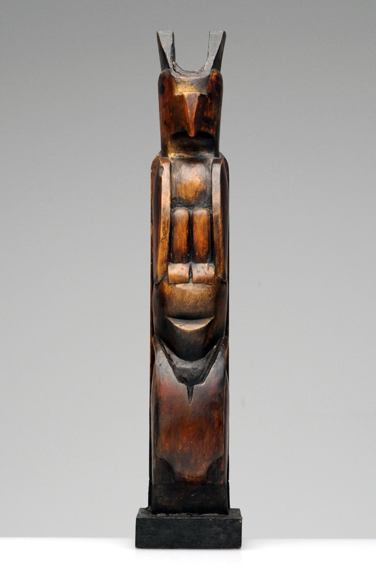 Vintage Northwest Hand Carved Wood TOTEM Pole at 1stDibs