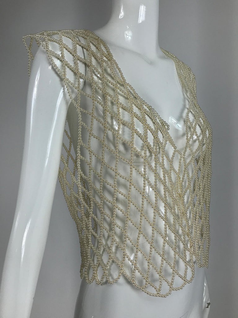 Vintage Novelty Pearl Vest 1980s For Sale at 1stDibs