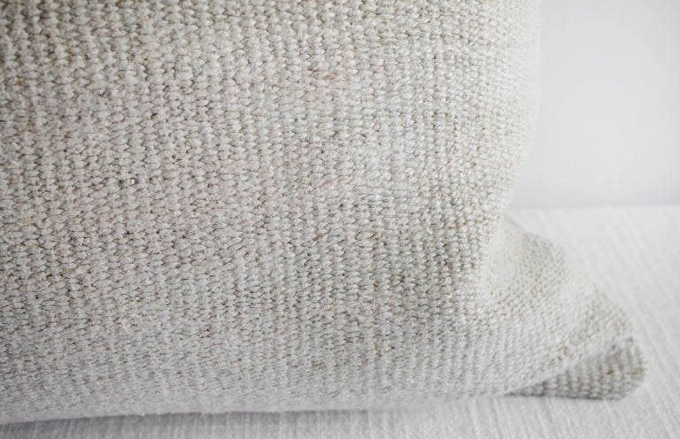 Vintage Nubby White Handwoven Minimalist Style Pillow at 1stDibs