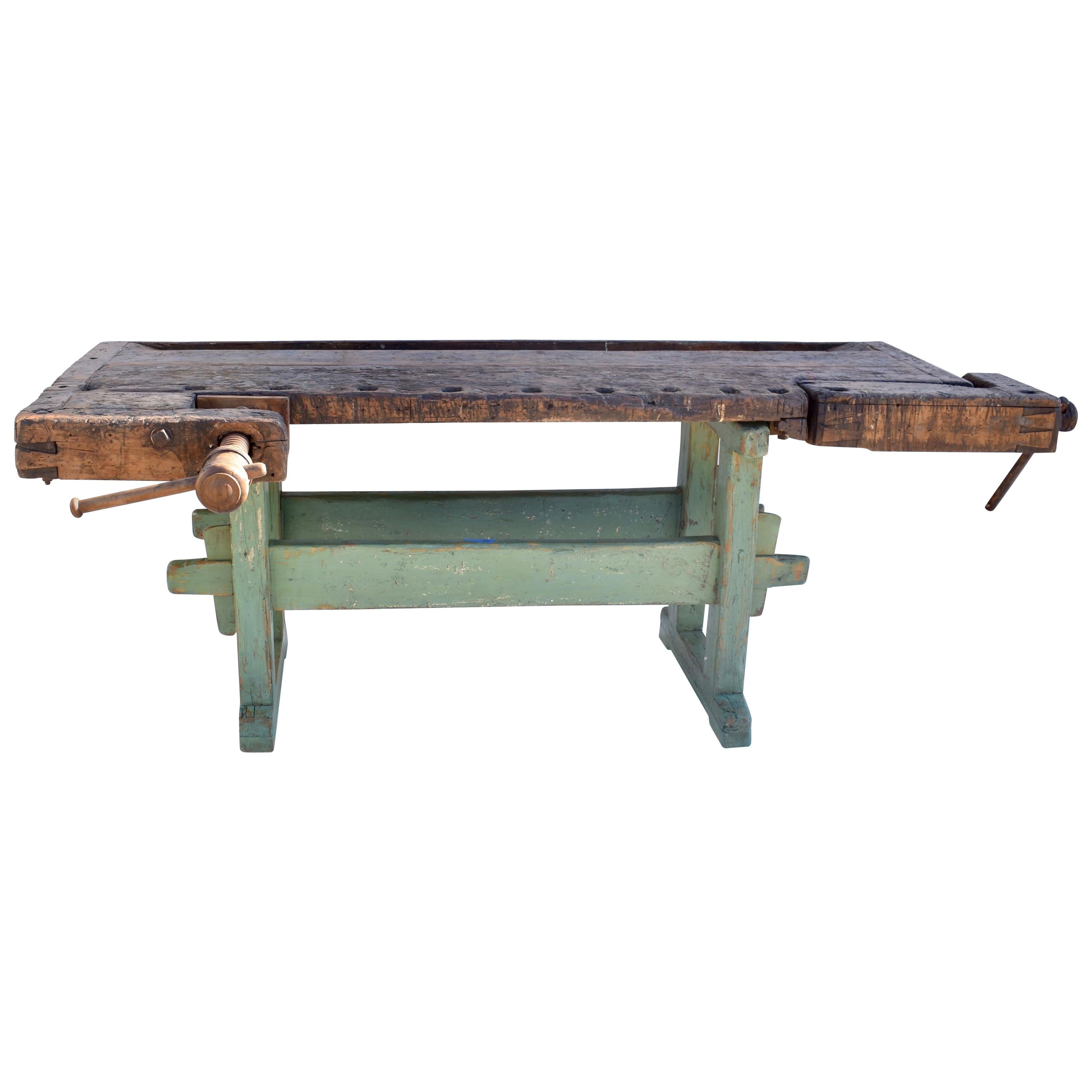Vintage Oak Carpenter's and Joiner's Workbench at 1stDibs
