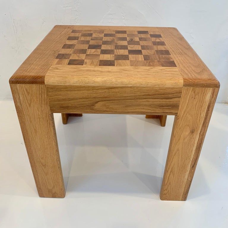Vintage Oak Chess Table at 1stDibs