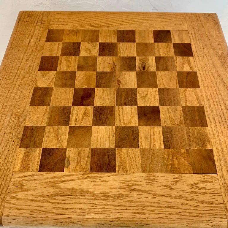 Vintage Oak Chess Table at 1stDibs