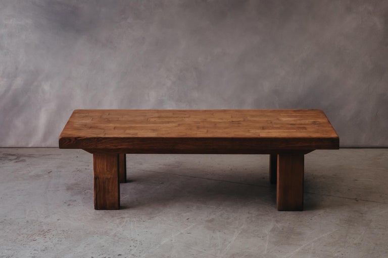 Vintage Oak Coffee Table from Belgium, circa 1970 For Sale at 1stDibs