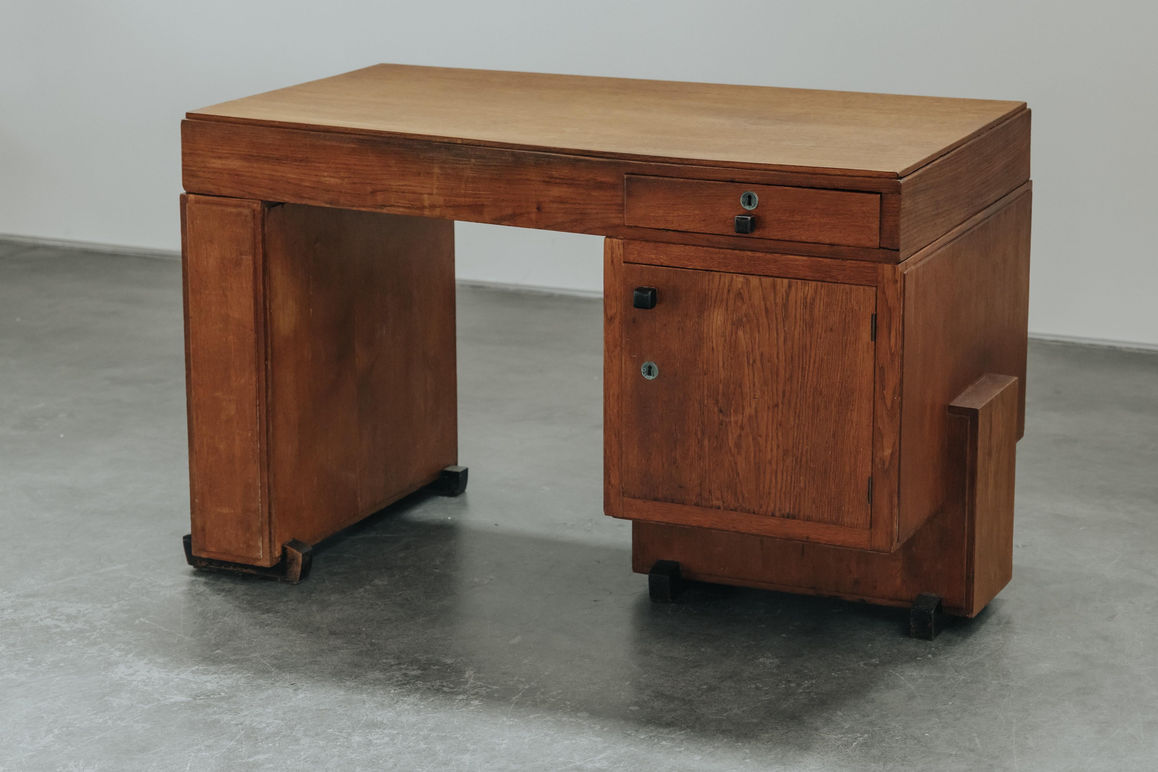 Vintage Oak Desk From France, Circa 1960 For Sale at 1stDibs