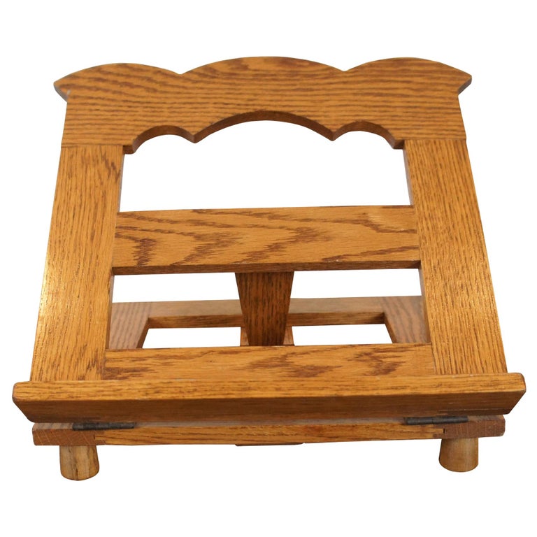 Vintage Oak Desktop Book Music Holder Library Display Stand Lectern ...
