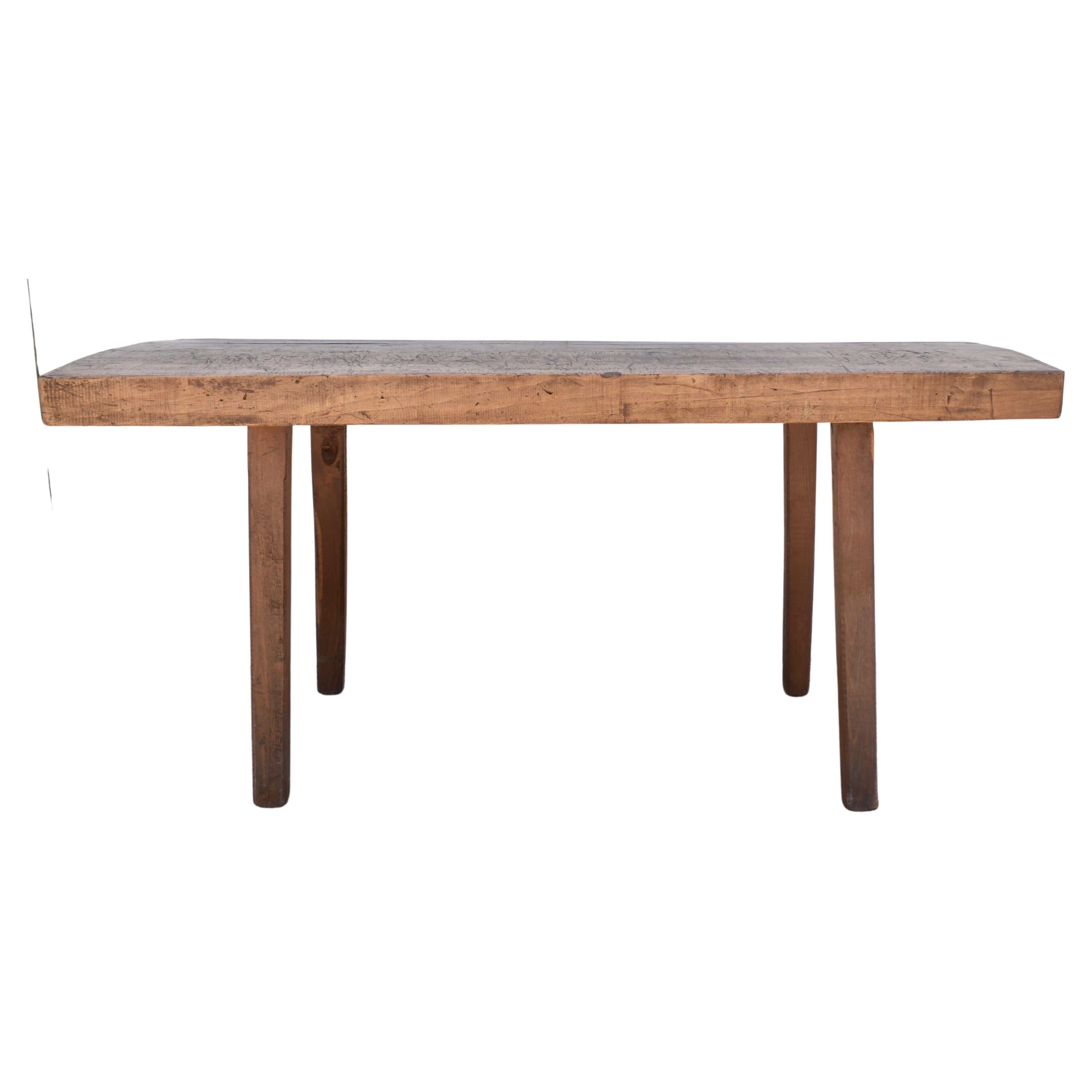 Antique Wooden Butcher Block Table at 1stDibs
