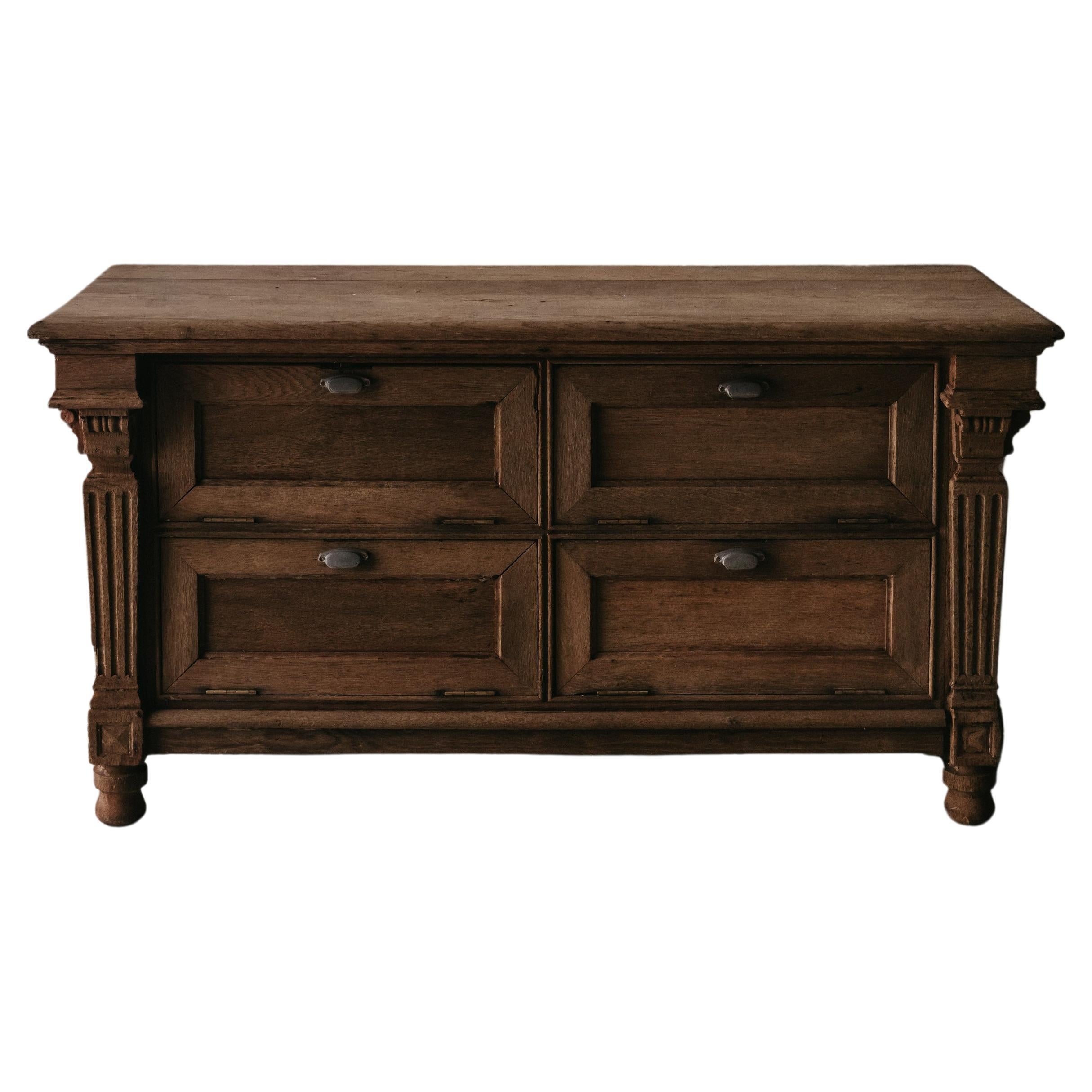 Vintage Oak Shop Counter From France, Circa 1940 For Sale at 1stDibs