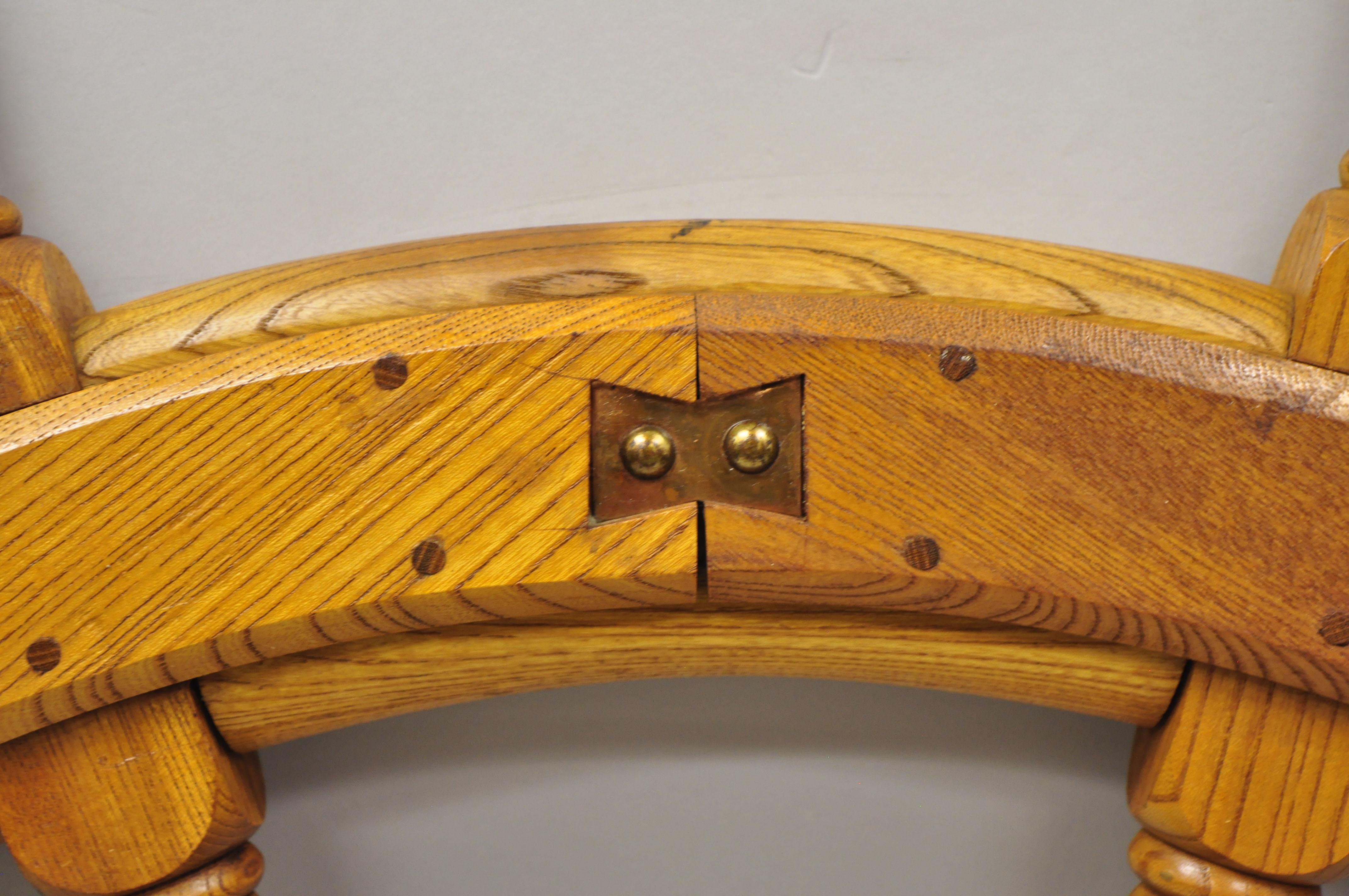 Vintage Oak Wood and Brass, Nautical Captains Ship Wheel at 1stDibs