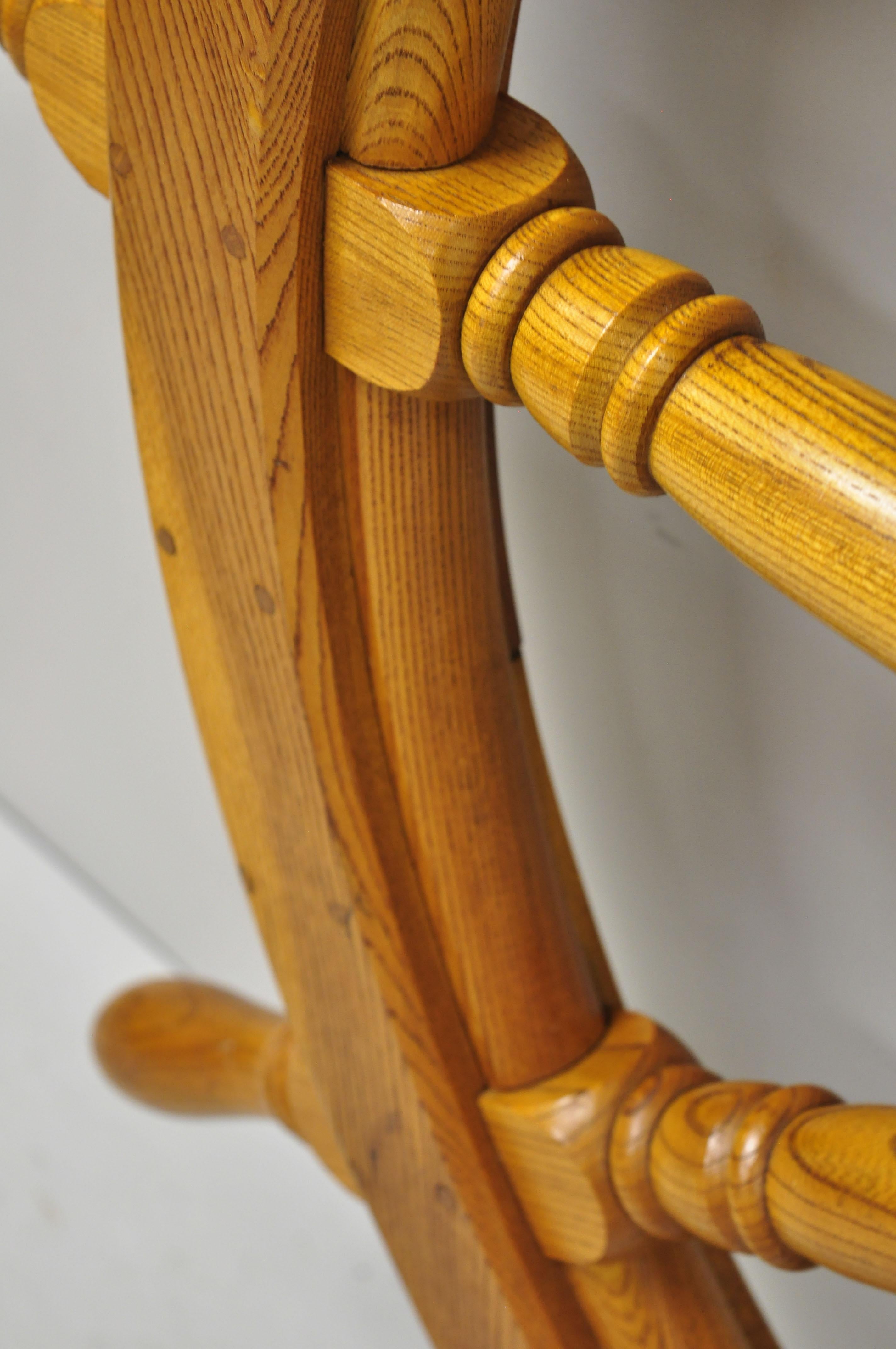 Vintage Oak Wood and Brass, Nautical Captains Ship Wheel at 1stDibs