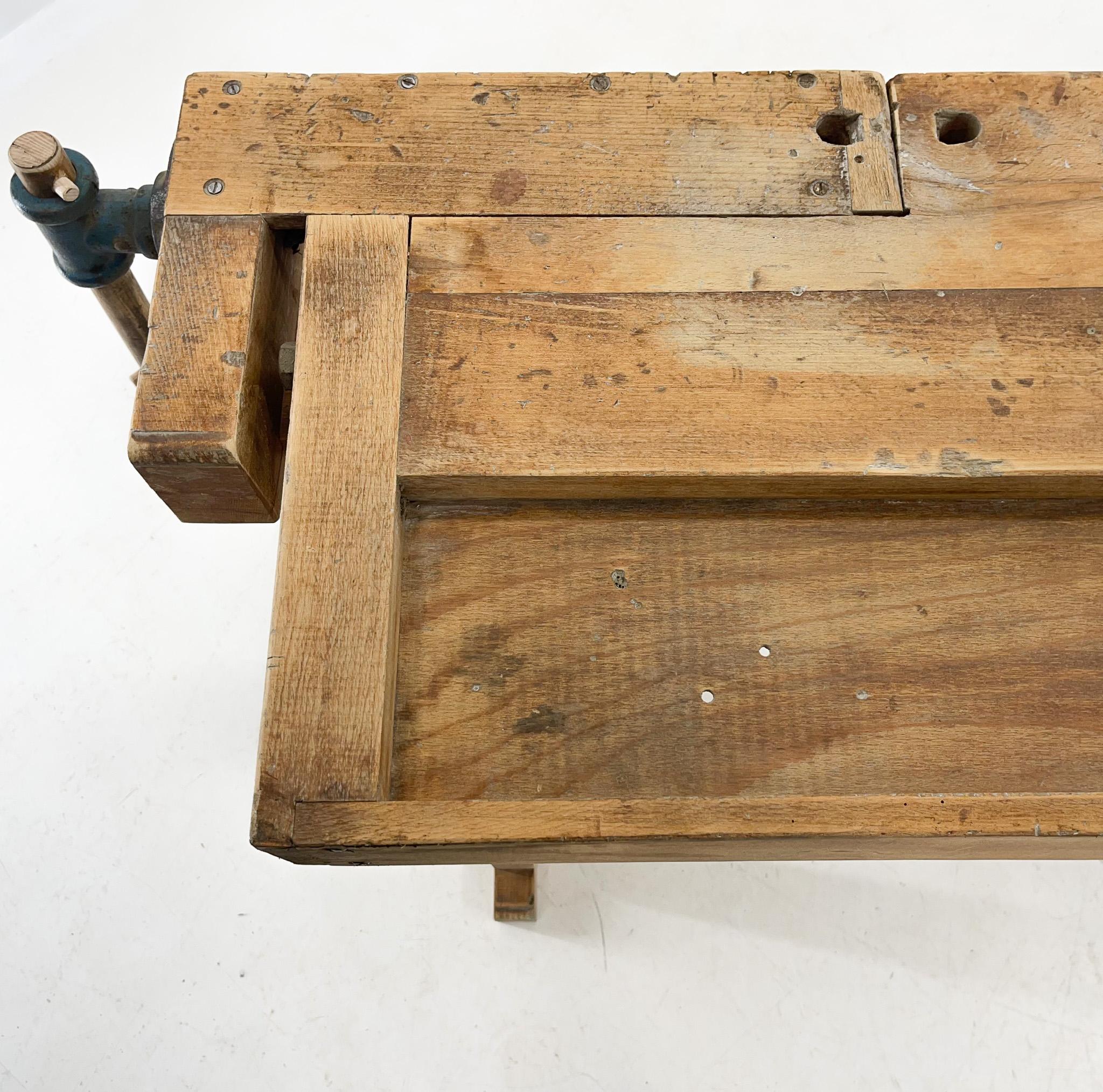 Vintage Oak Work Bench, Czechoslovakia, 1950's For Sale at 1stDibs