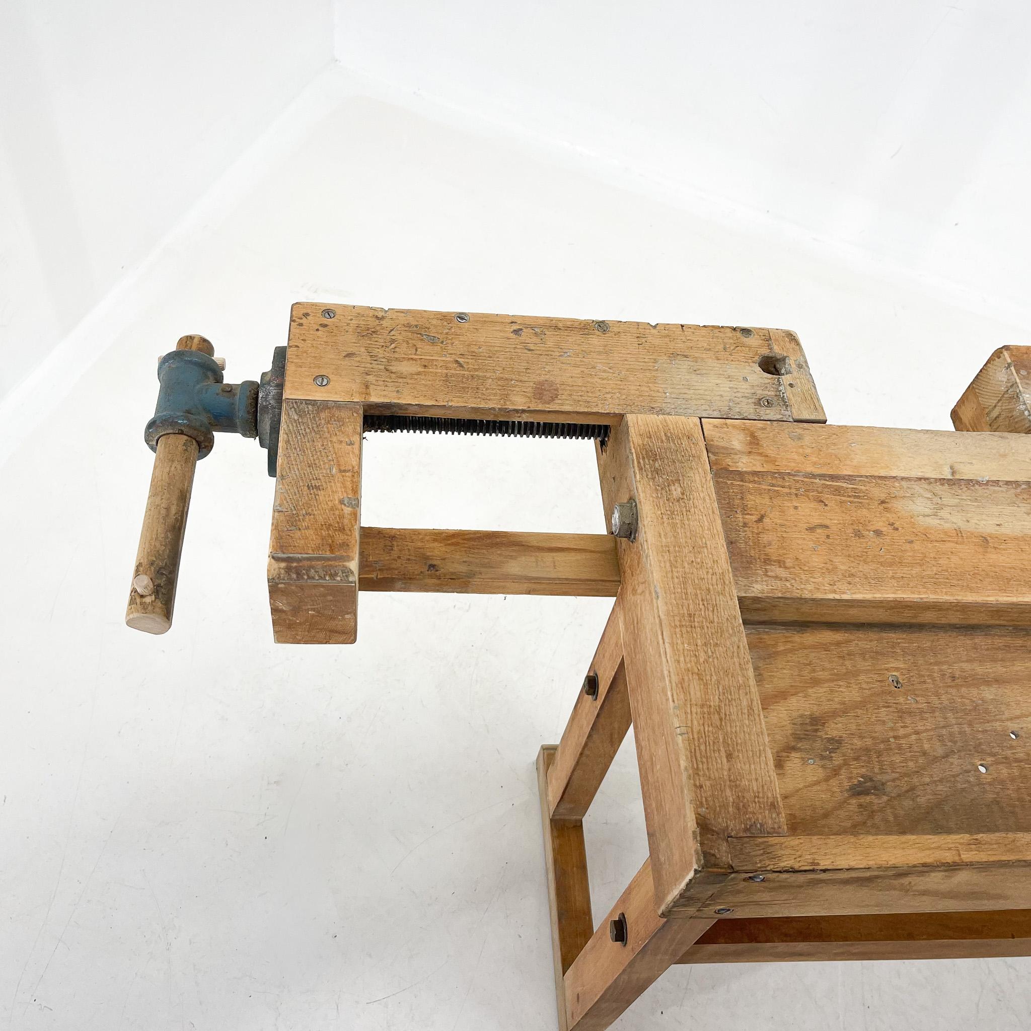 Vintage Oak Work Bench, Czechoslovakia, 1950's For Sale at 1stDibs