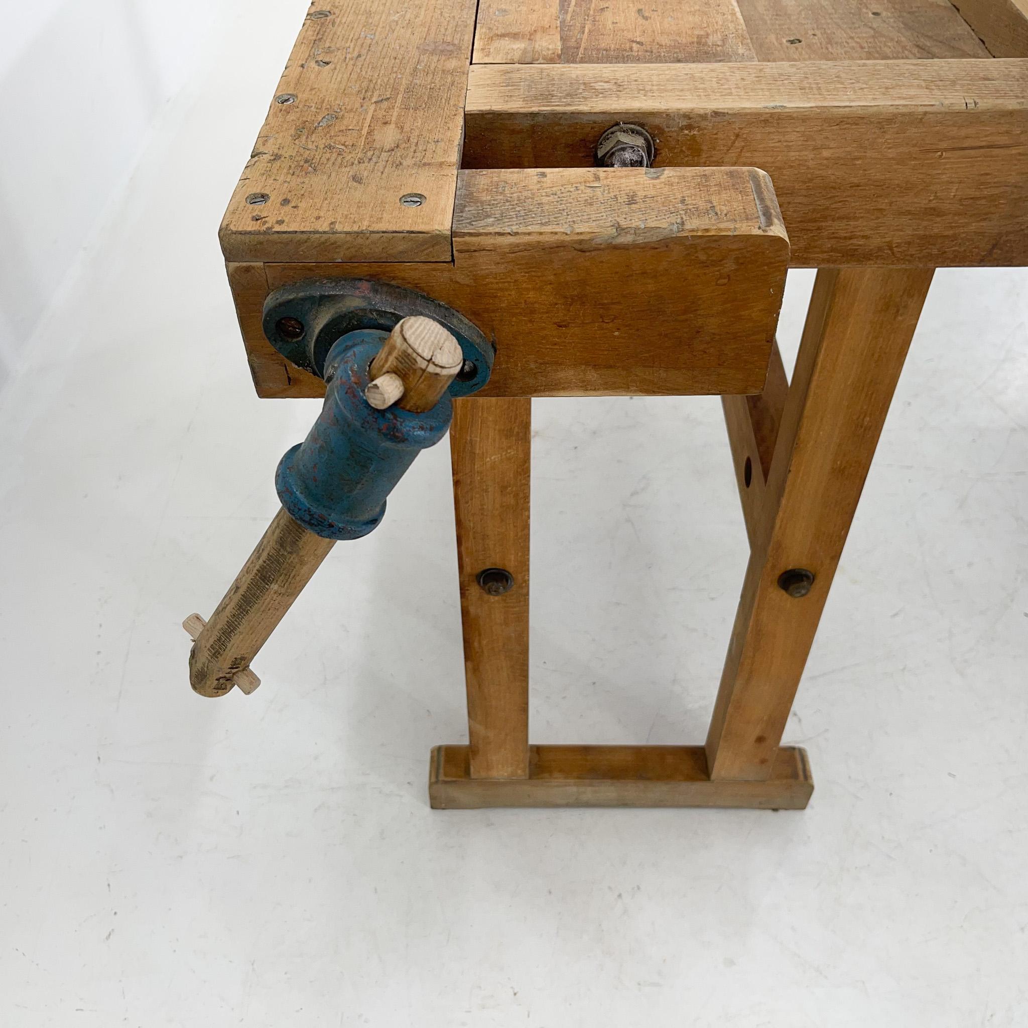 Vintage Oak Work Bench, Czechoslovakia, 1950's For Sale at 1stDibs