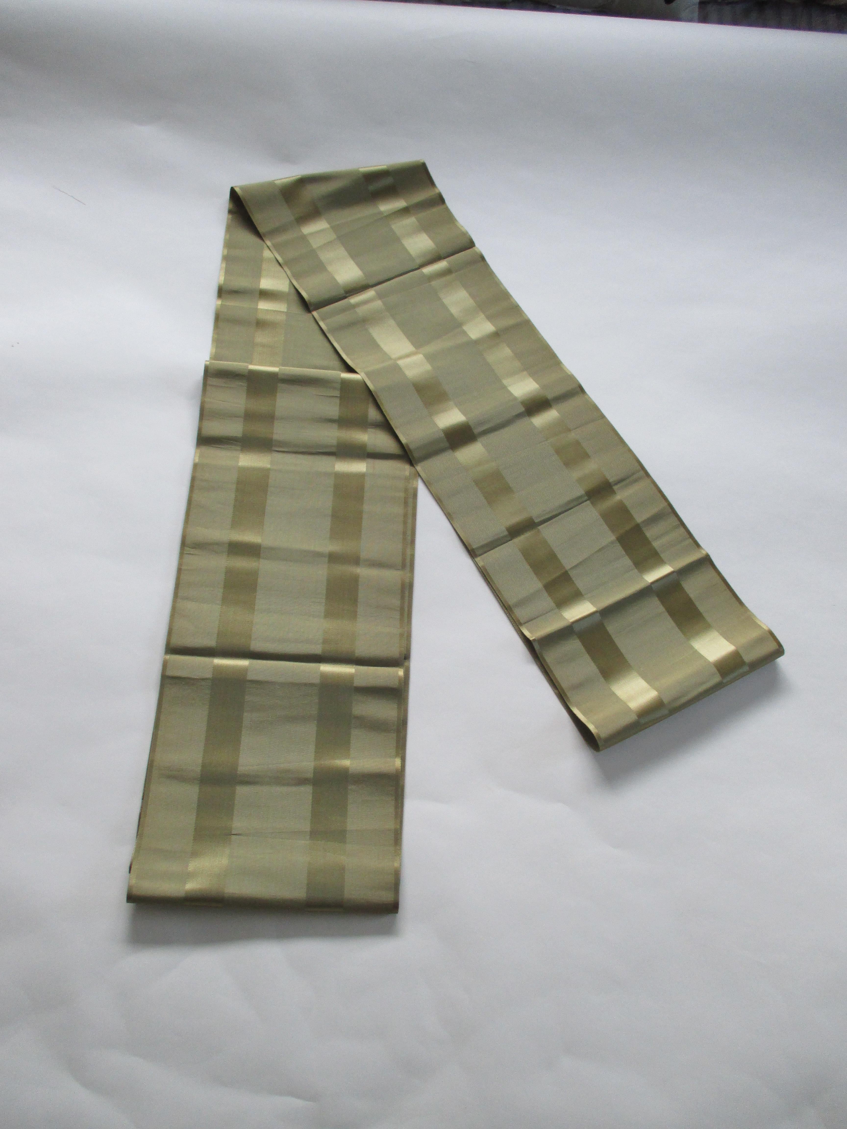 Celadon Green Silk Obi Sash For Sale at 1stDibs | parallel bands
