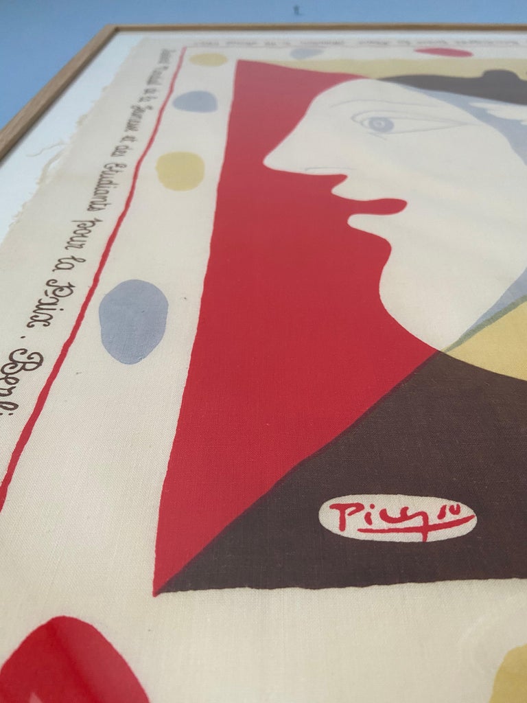 Vintage Occasional Pablo Picasso Cotton Scarf, Germany, 1951 at 1stDibs