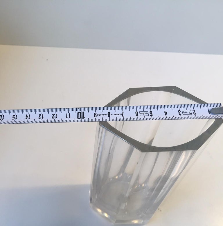 Vintage Octagonal Faceted Crystal Vase in the Style of Baccarat, 1960s ...