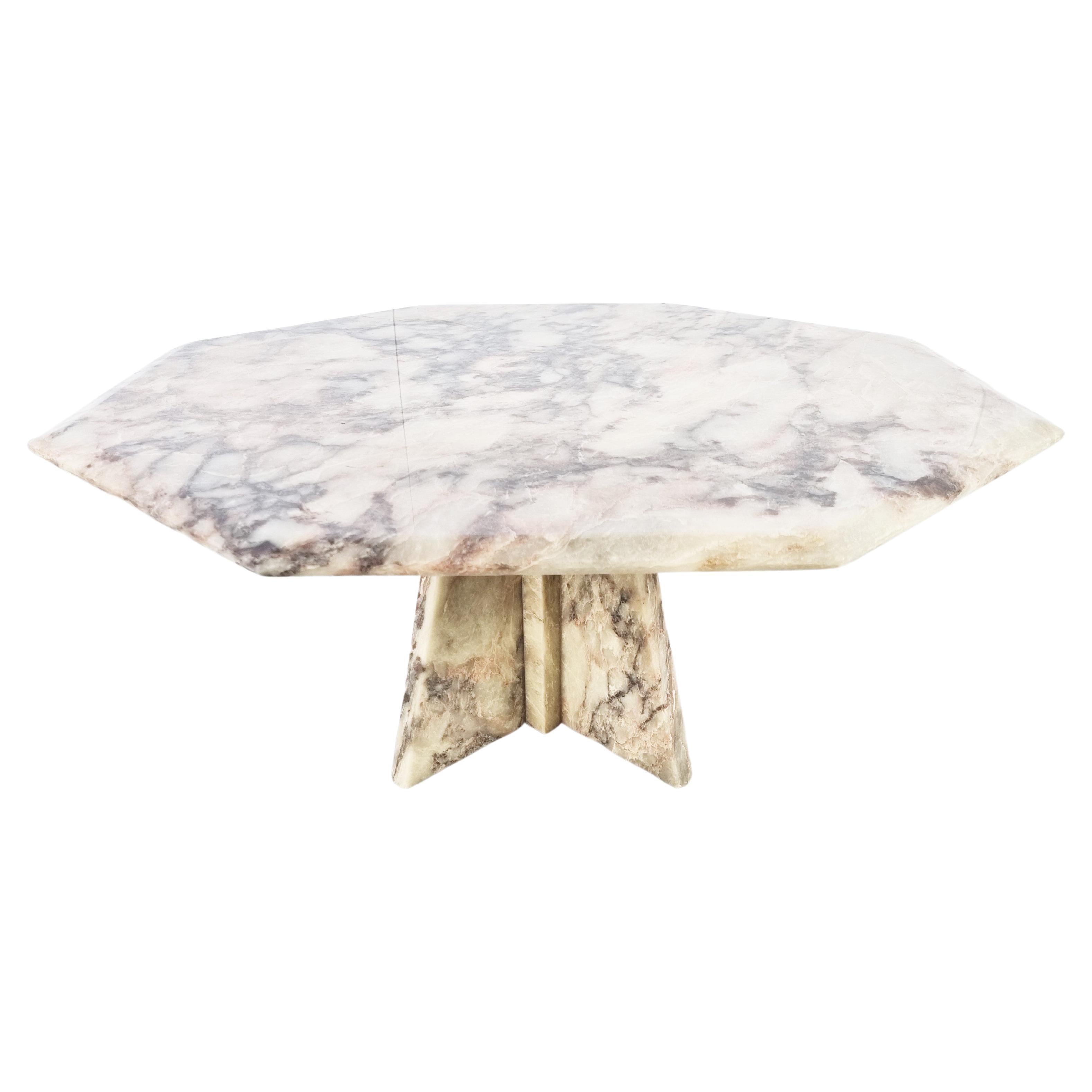 Vintage Octogonal Yellow Marble Coffee Table, 1970s For Sale at 1stDibs