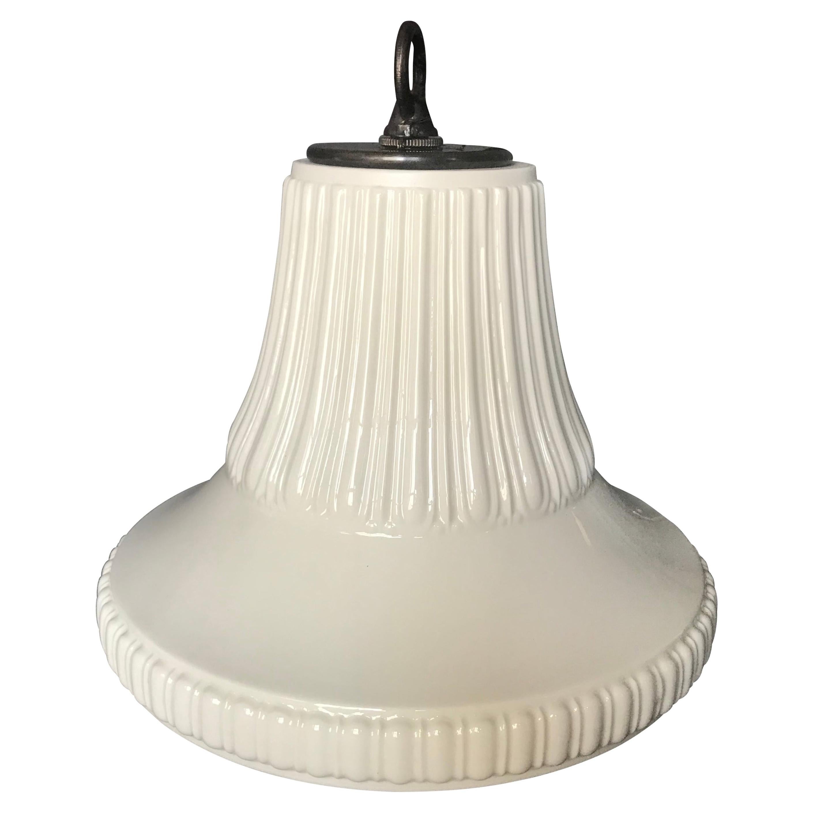 Vintage Inspired Handcrafted Fluted Farmhouse Porcelain Pendant Light ...