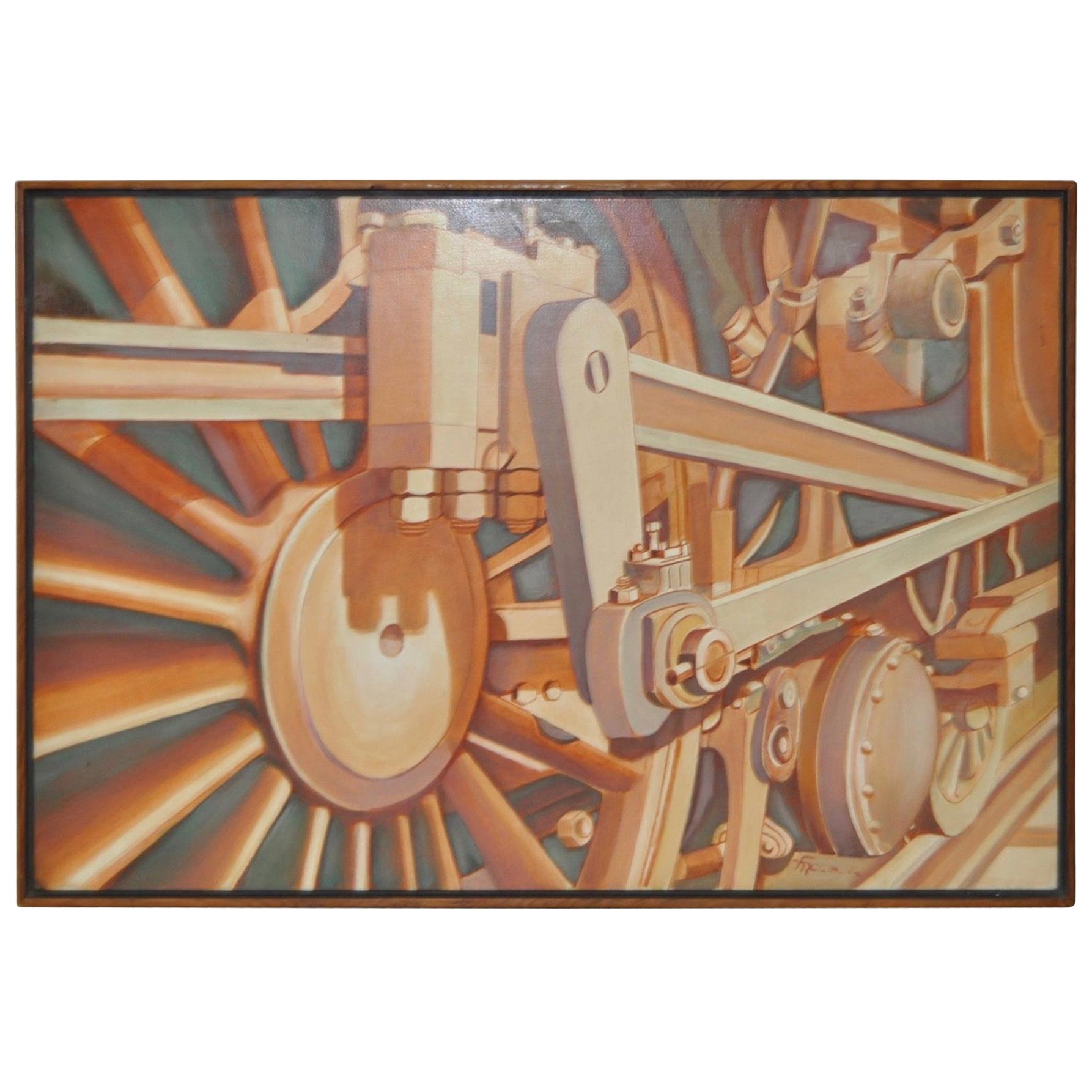 Vintage Abstract Oil Painting by R. Styles at 1stDibs