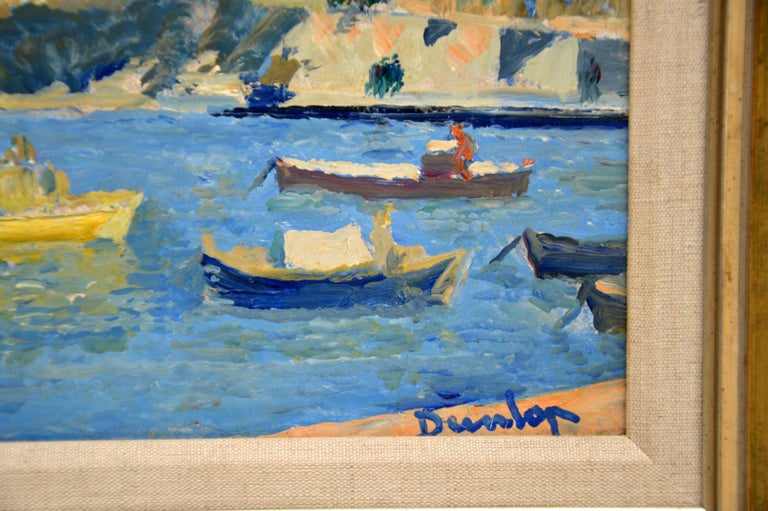 Vintage Oil Painting by Ronald Ossory Dunlop RA - Harbour Scene For ...