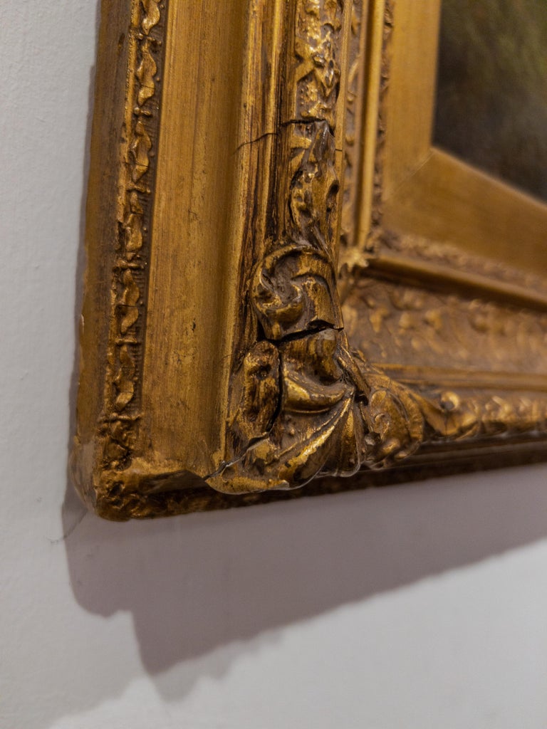 Vintage Oil Painting Entitled “Highland River” by Aaron Gill in a Gilt ...