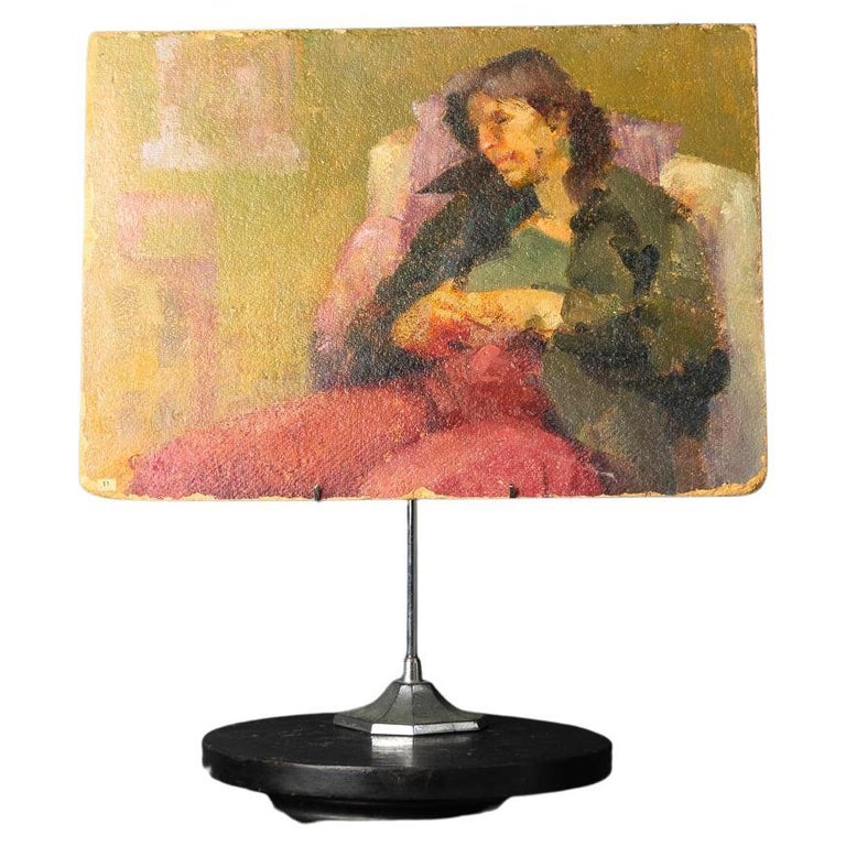 Portrait à l'huile vintage d'une femme endormie par Constance Nash ...