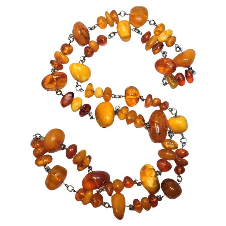 Vintage Old Baltic Amber Necklace For Sale at 1stDibs