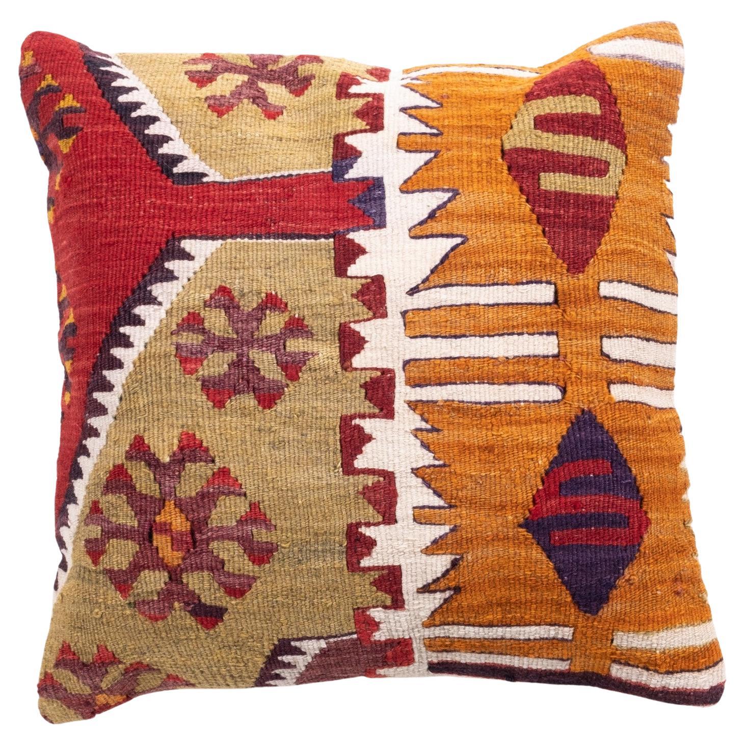 Vintage and Old Kilim Cushion Cover, Anatolian Yastik Turkish Modern ...
