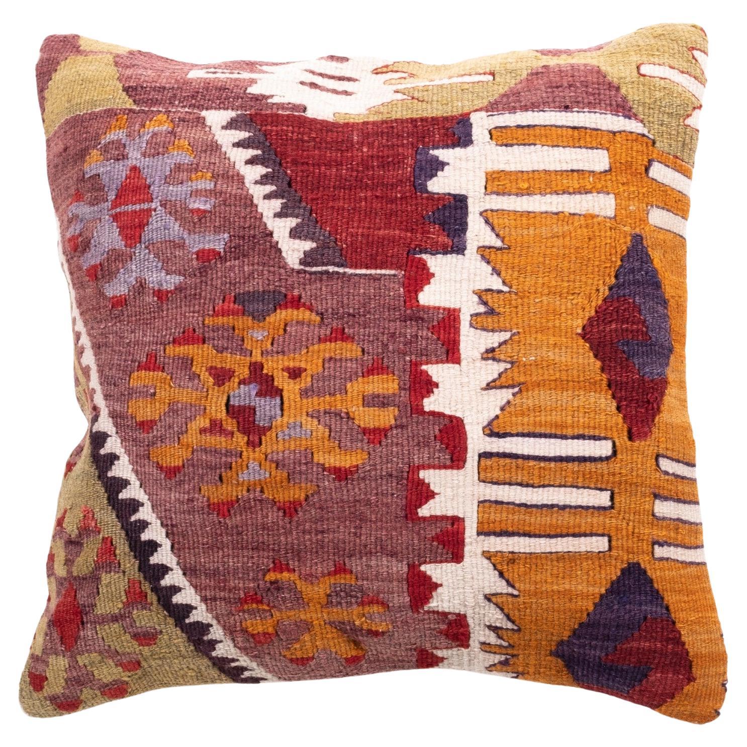 Pillow Cover Made from a Vintage Anatolian Kilim For Sale at 1stDibs