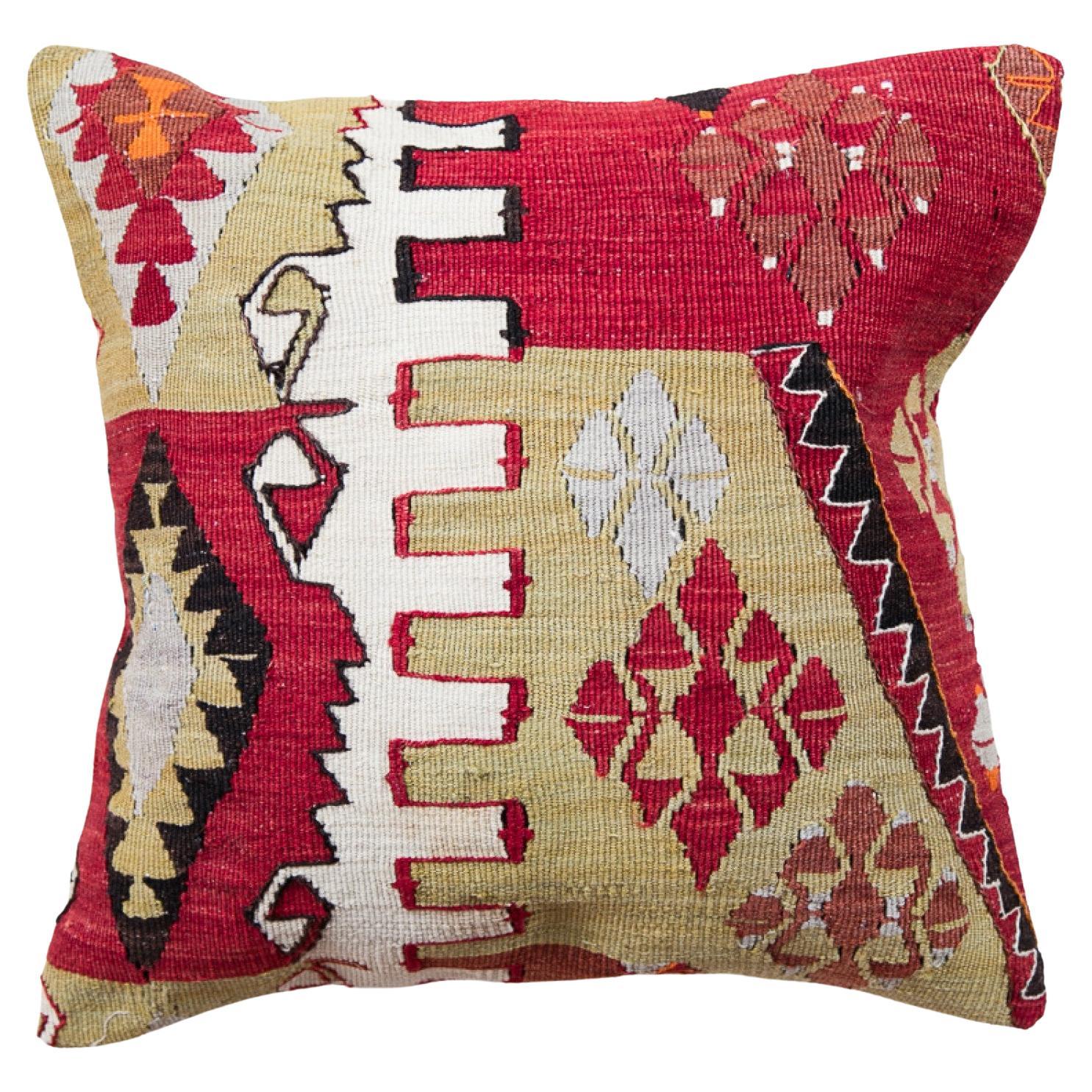 Vintage and Old Kilim Cushion Cover, Anatolian Yastik Turkish Modern ...