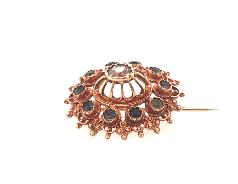 Vintage Old Mine White Sapphire Beryl Pin Brooch 1.90ct 14K Victorian ...