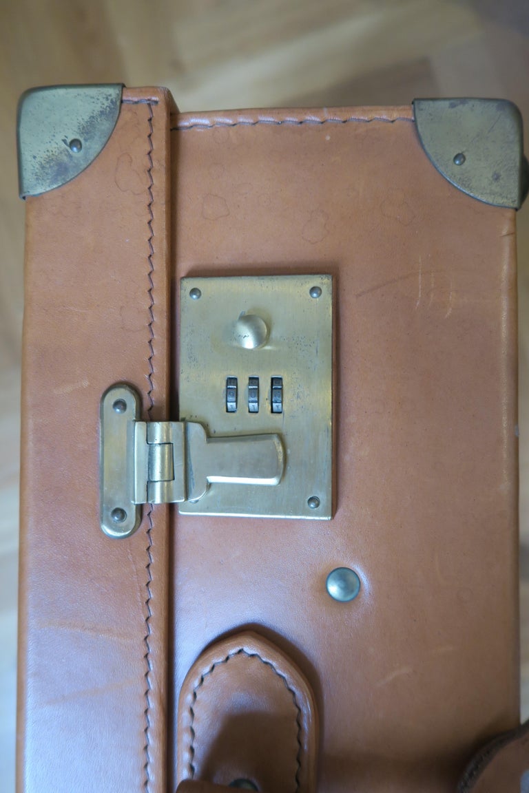 Vintage Old Timer Suitcase Made from Cowhide with Combination Lock For ...