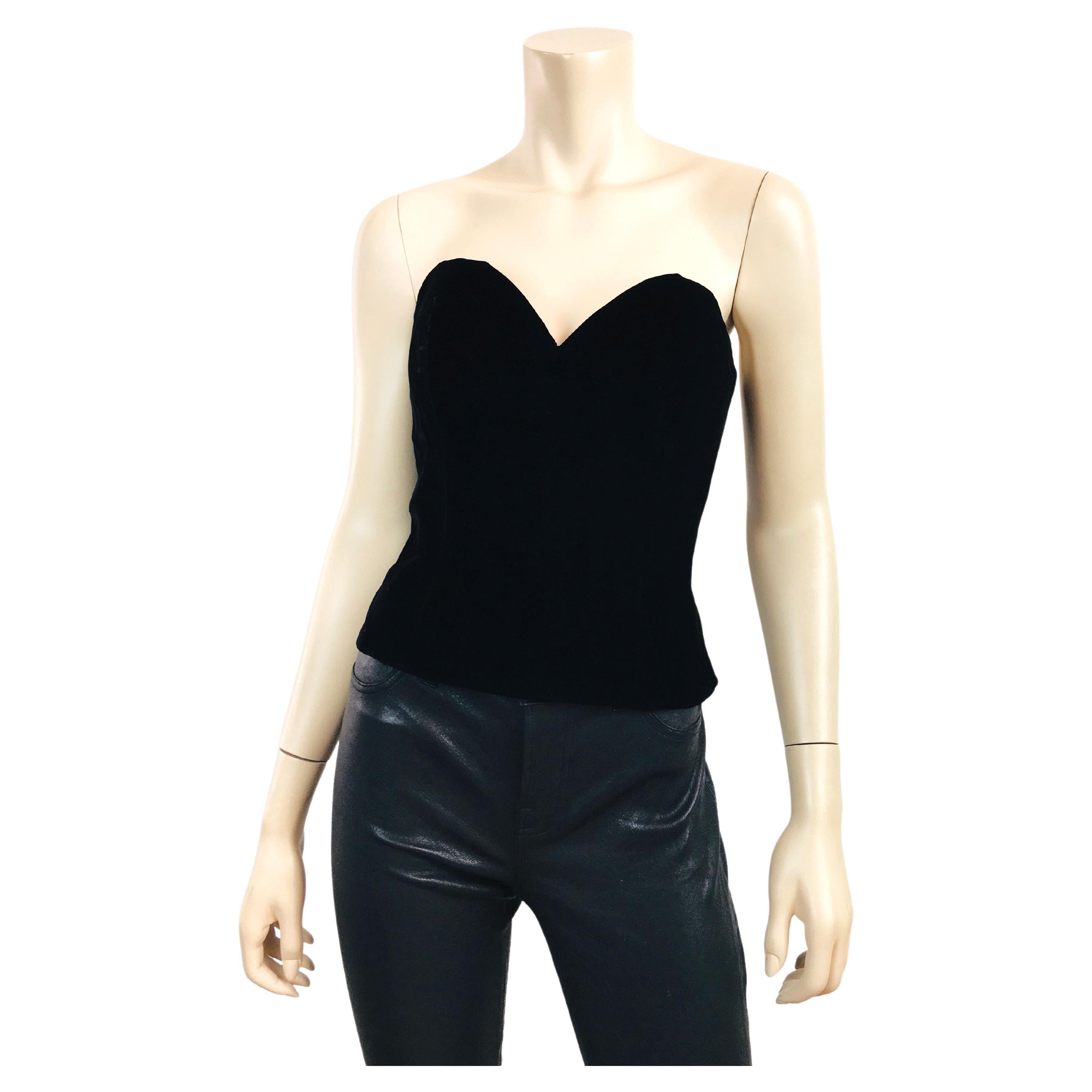 Vintage Oleg Cassini Black Tie Black Velvet Strapless Bustier Halter ...