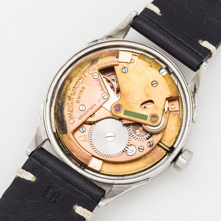 Vintage Omega Automatic Stainless Steel Watch, 1951 at 1stDibs