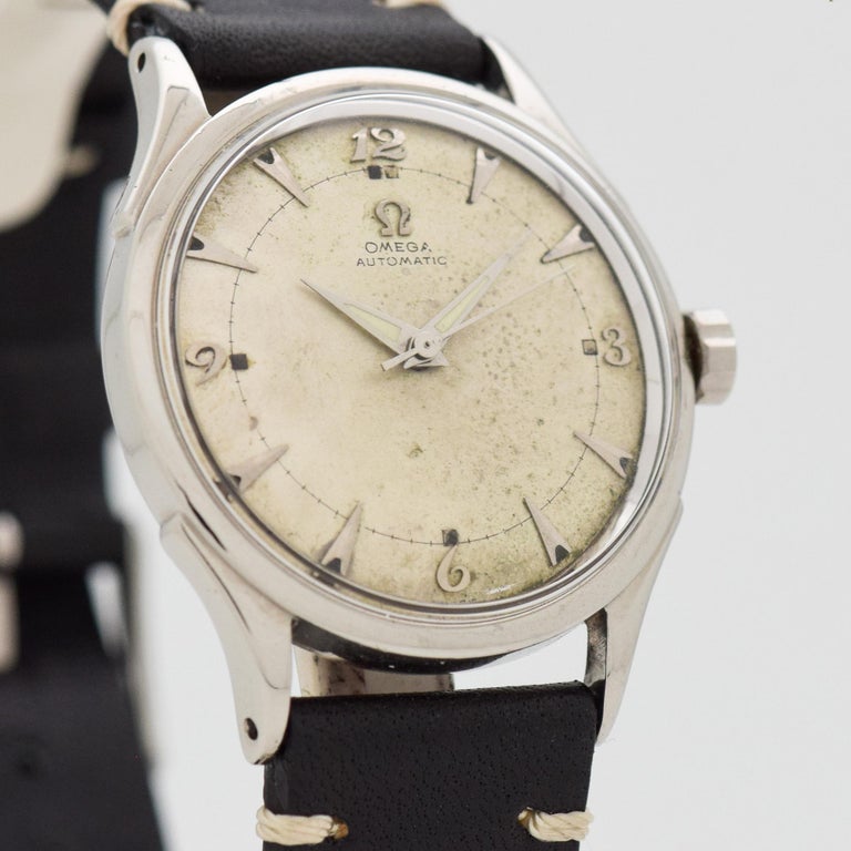 Vintage Omega Automatic Stainless Steel Watch, 1951 at 1stDibs