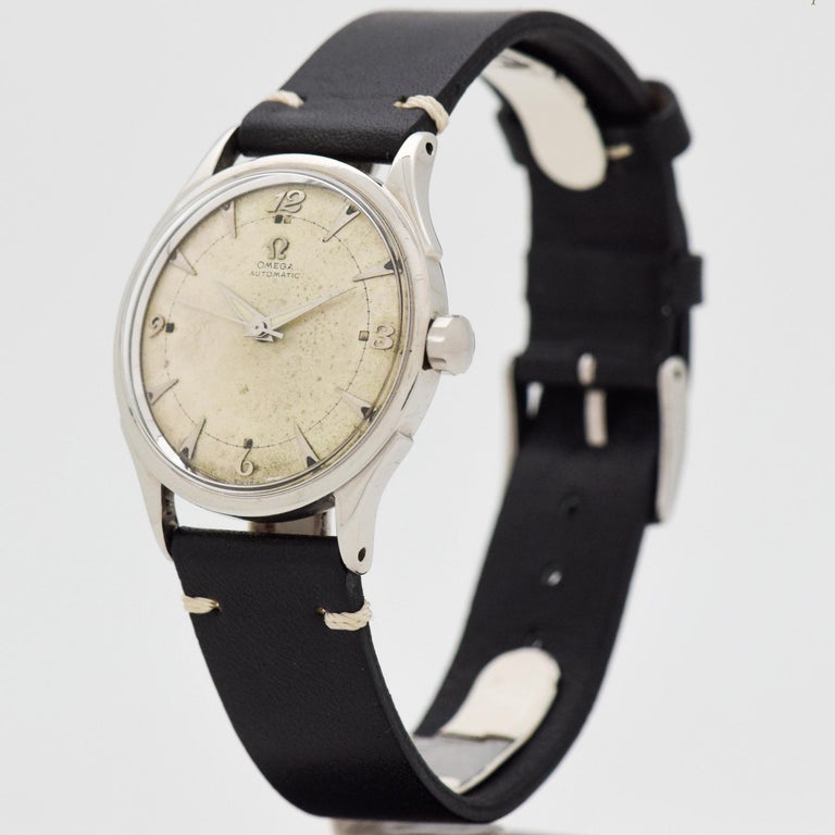 Vintage Omega Automatic Stainless Steel Watch, 1951 at 1stDibs