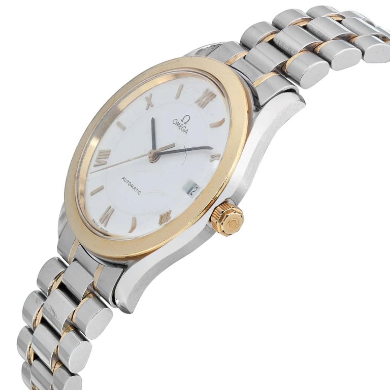 Vintage Omega Classic Date 35mm Steel White Dial Automatic Men Watch ...