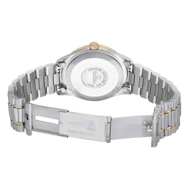 Vintage Omega Classic Date 35mm Steel White Dial Automatic Men Watch ...