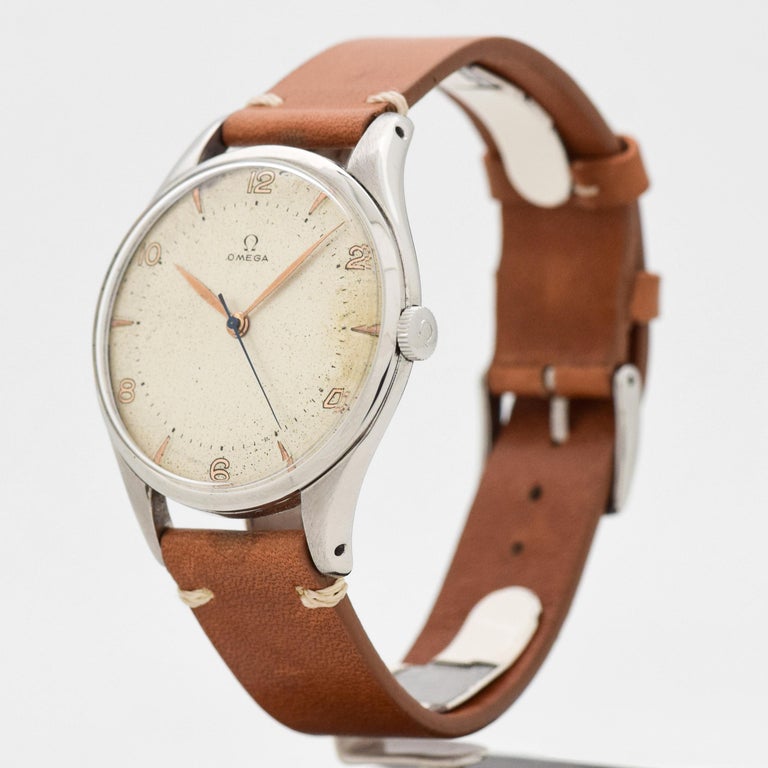 Vintage Omega Jumbo Reference 2506-5 Stainless Steel Watch, 1949 For ...
