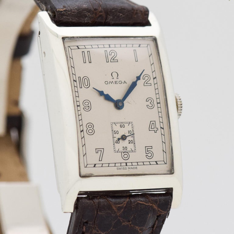 Vintage Omega Rectangular-Shaped Silver Watch, 1929 For Sale at 1stDibs ...