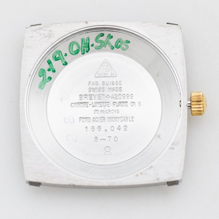 Vintage Omega Seamaster Square-Shaped 18 Karat Yellow Gold-Plated Watch ...