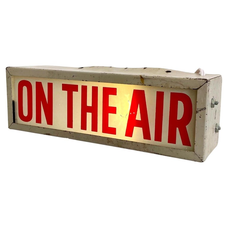 Vintage 'ON THE AIR' Recording Studio Sign Light, 1950s, USA For Sale ...