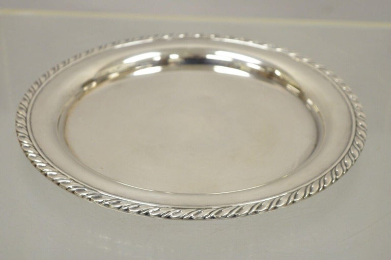 Vintage Oneida Round Silver Plate Serving Tray Platter Dish at 1stDibs