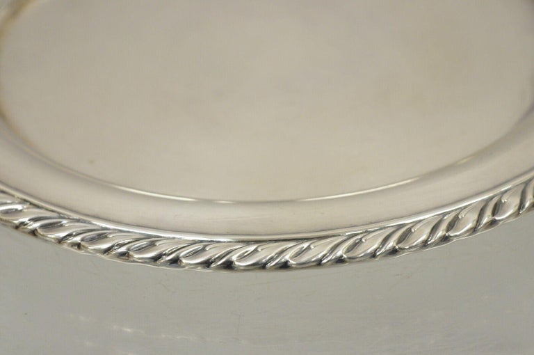 Vintage Oneida Round Silver Plate Serving Tray Platter Dish at 1stDibs