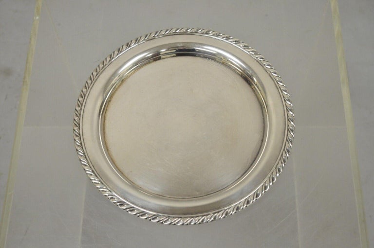 Vintage Oneida Round Silver Plate Serving Tray Platter Dish at 1stDibs