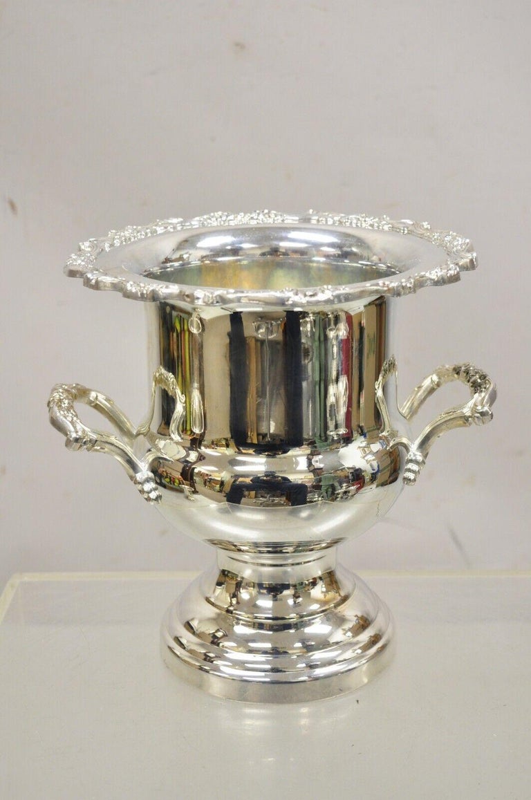 Vintage Oneida Regency Style Silver Plated Champagne Ice Bucket, a Pair ...