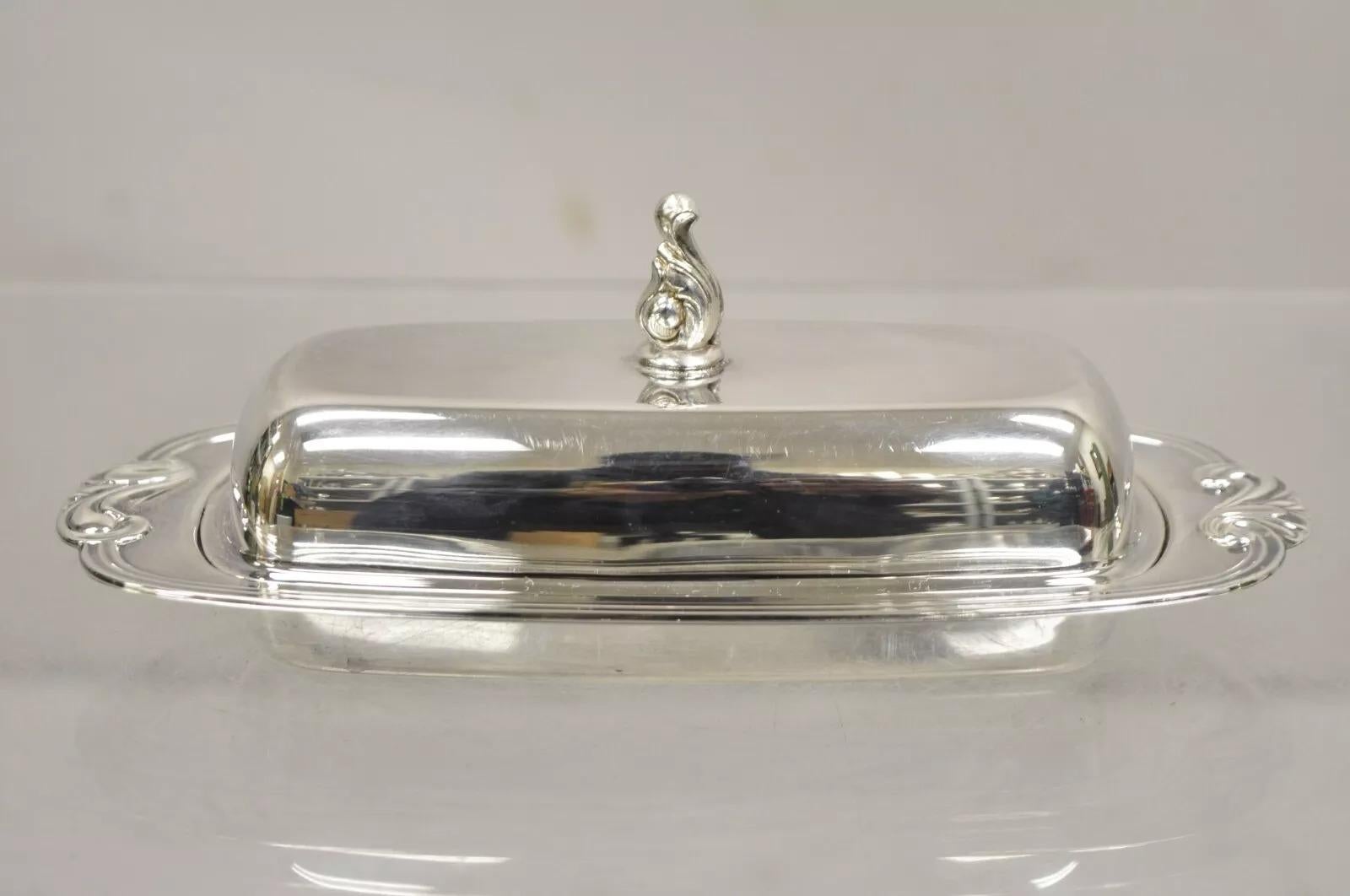 Vintage Oneida Silver Plated Covered Butter Dish With Glass Liner For ...