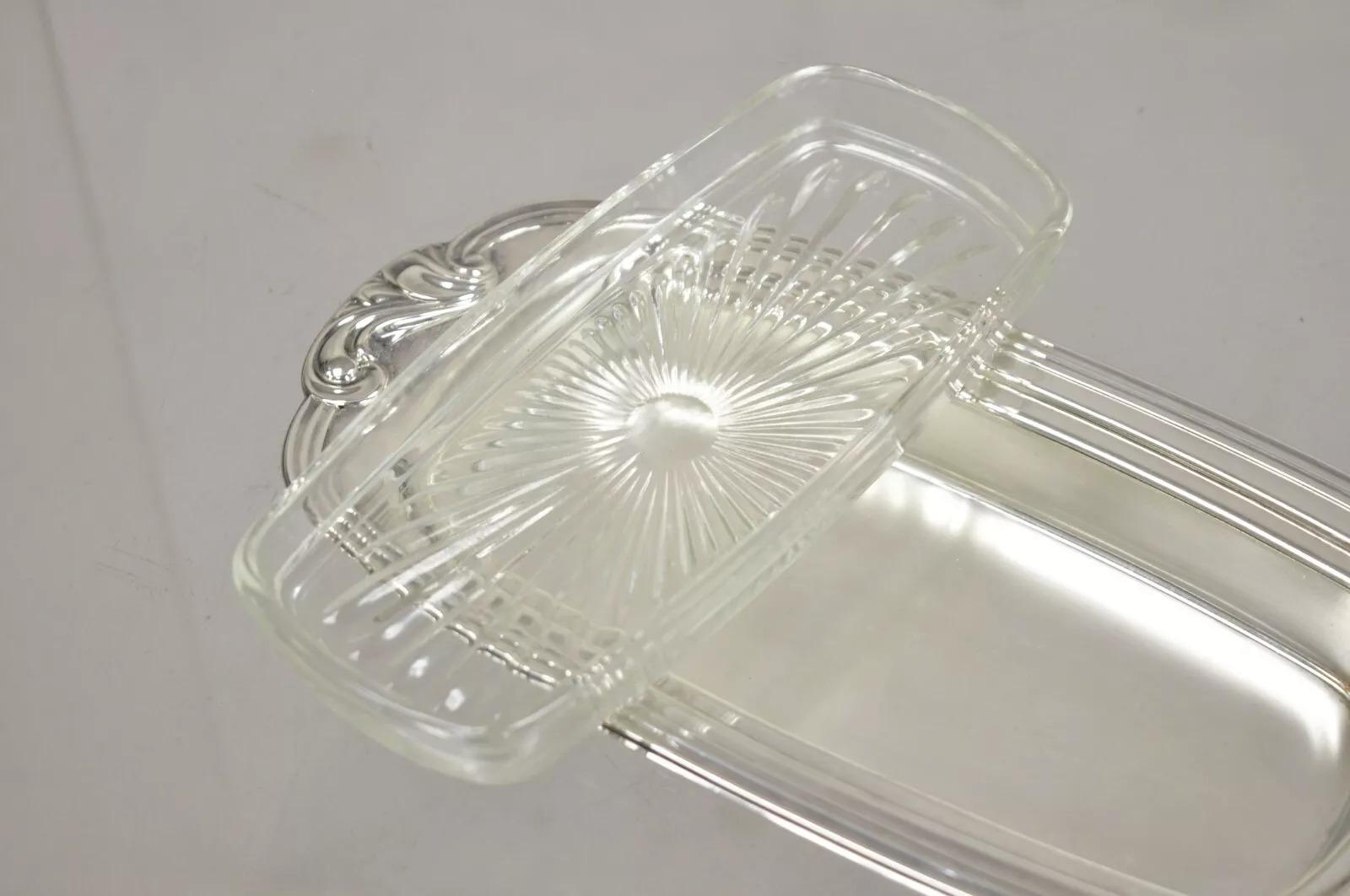 Vintage Oneida Silver Plated Covered Butter Dish With Glass Liner For ...